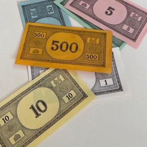 Original Monopoly Game Money, From 1972 Game Board - Etsy