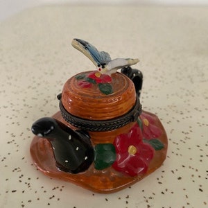 Vintage Miniature Tea Pot Trinket Box With Hinged Lid - Etsy