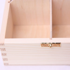 Wooden Tea Box Unfinished 4 Compartments Display Box - Etsy