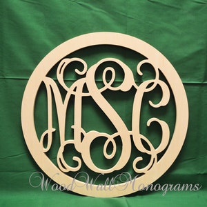 Wooden Monogram - Unpainted Wood Monogram Wall Hanging - Monogram Door ...