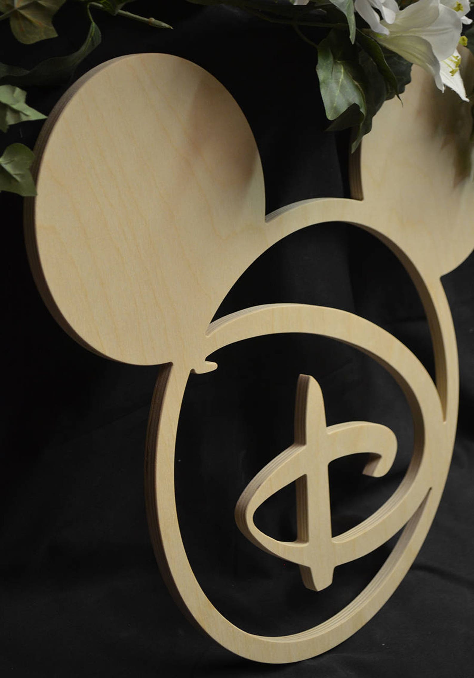Mickey Mouse Silhouette Mickey Monogram Initials Wooden - Etsy