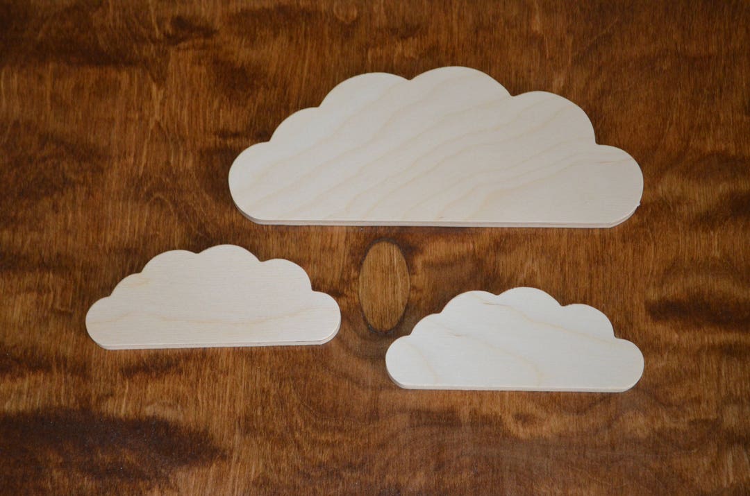 Wooden Clouds, Cloud Shape, Cloud Cut Out, Nursery Decor, Bedroom Decor ...