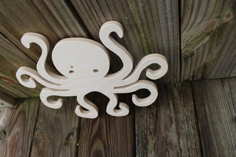 Octopus Shape- Octopus Wood Cutout- Nautical Nursery- Baby Room ...