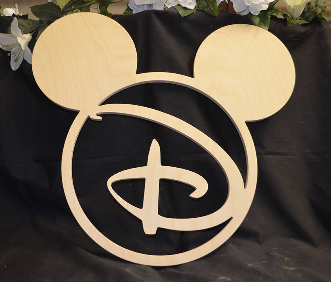 Mickey Mouse Silhouette Mickey Monogram Initials Wooden - Etsy