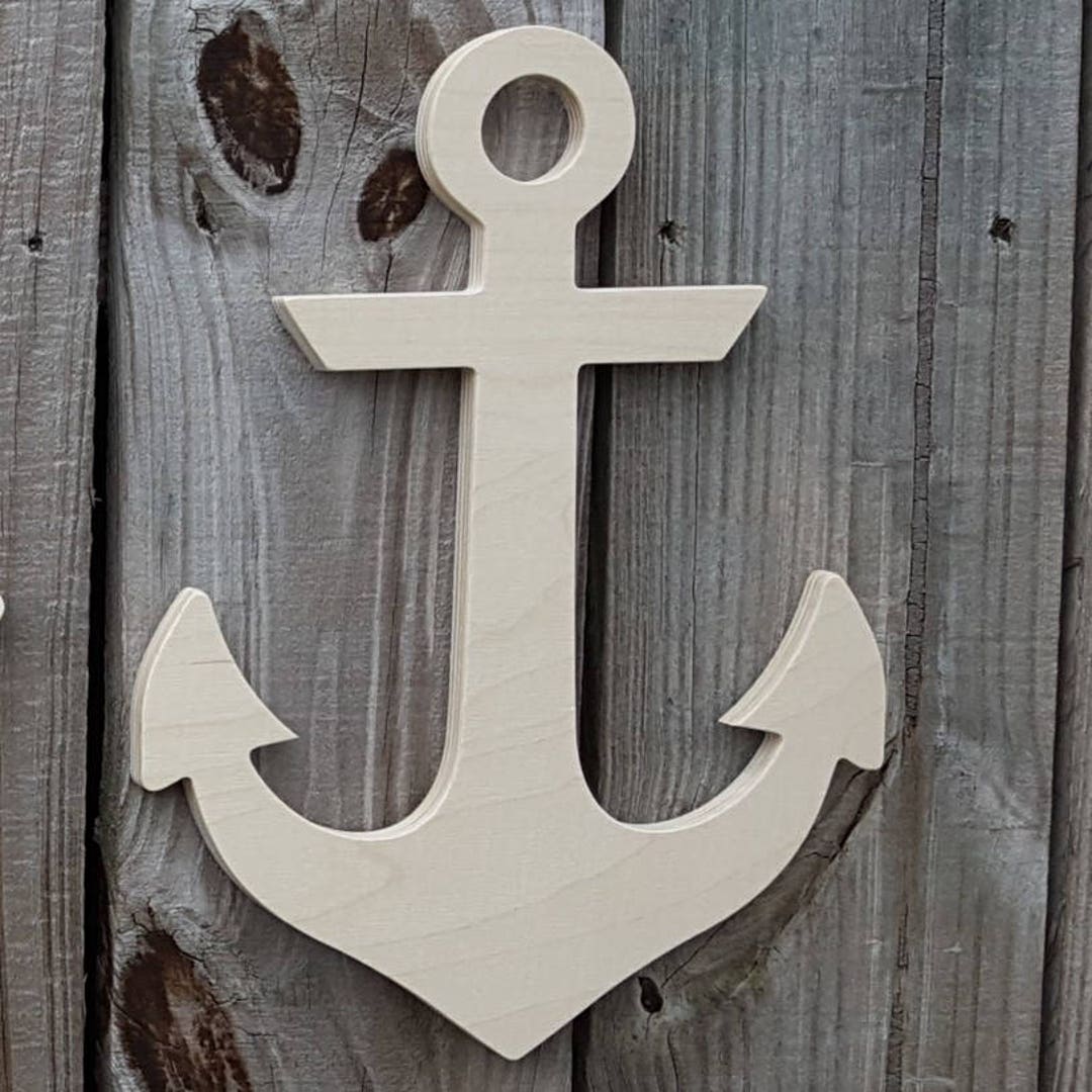 Anchor Shape Anchor Cutout Wooden Cutout Wood Shape Nautical Nursery ...