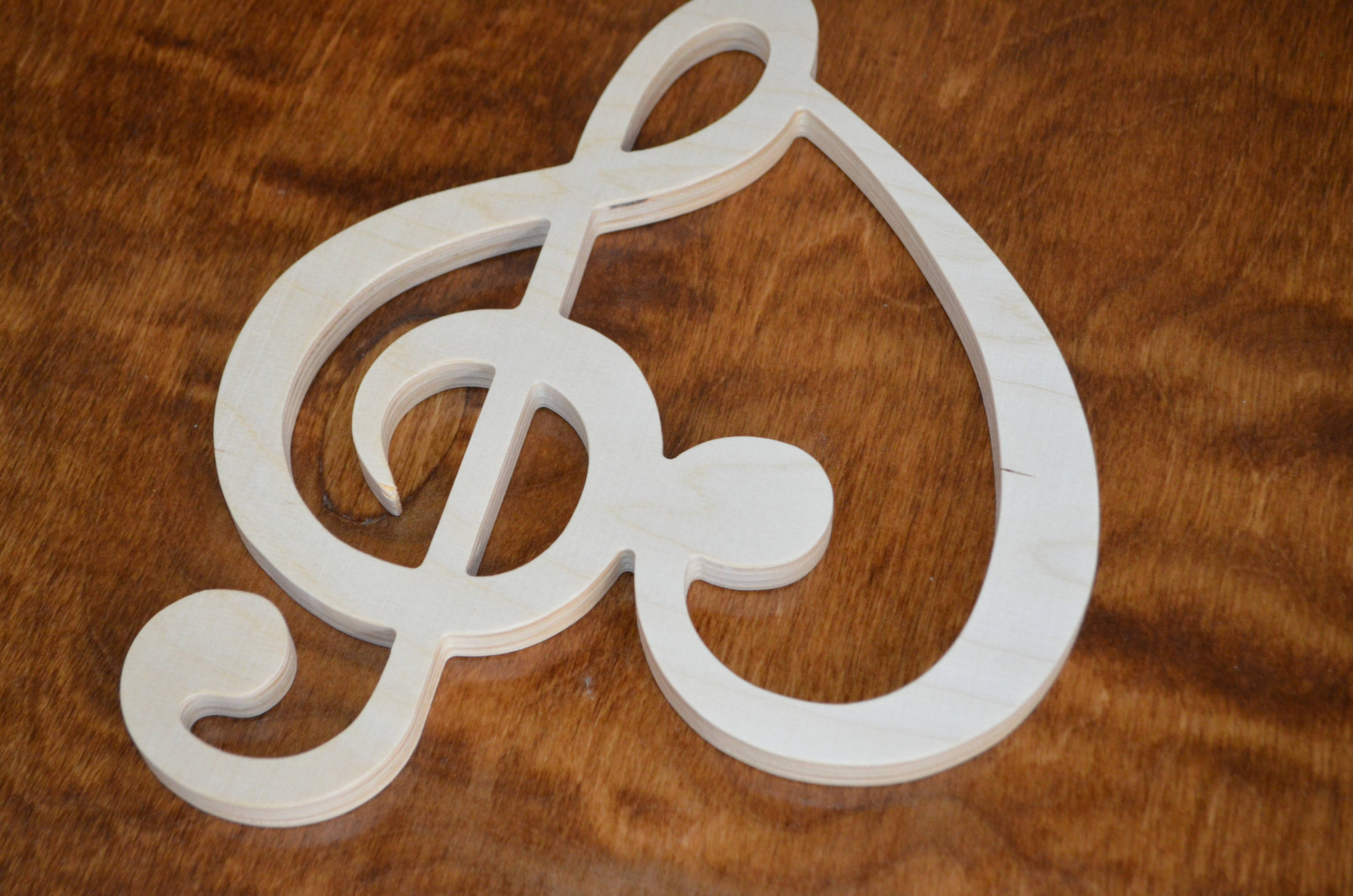 Wood Music Note Wood Shape Heart Music Note Music Room - Etsy