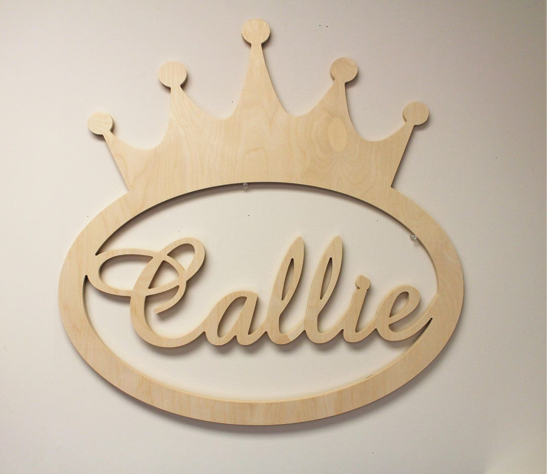 Crown Name Sign Princess Name Sign Wooden Name Sign Kids - Etsy