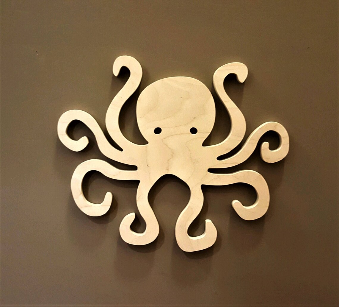 Octopus Shape- Octopus Wood Cutout- Nautical Nursery- Baby Room ...