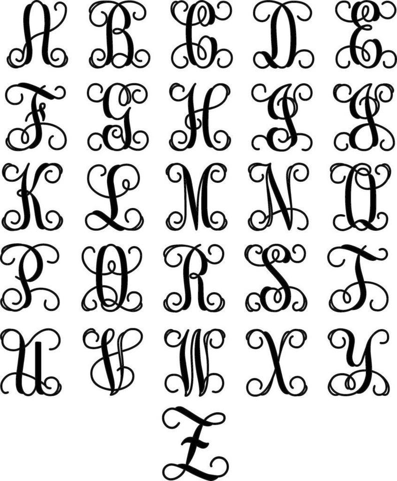 Split Monogram Personalized Monogram Last Name Initial - Etsy