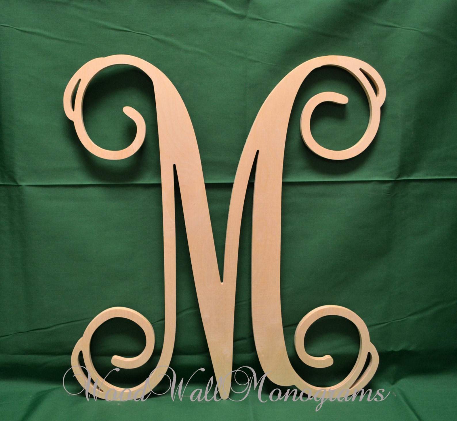 24 Inch Wooden Letter, Vine Script Letter, Wooden Initial, Door Hanger ...