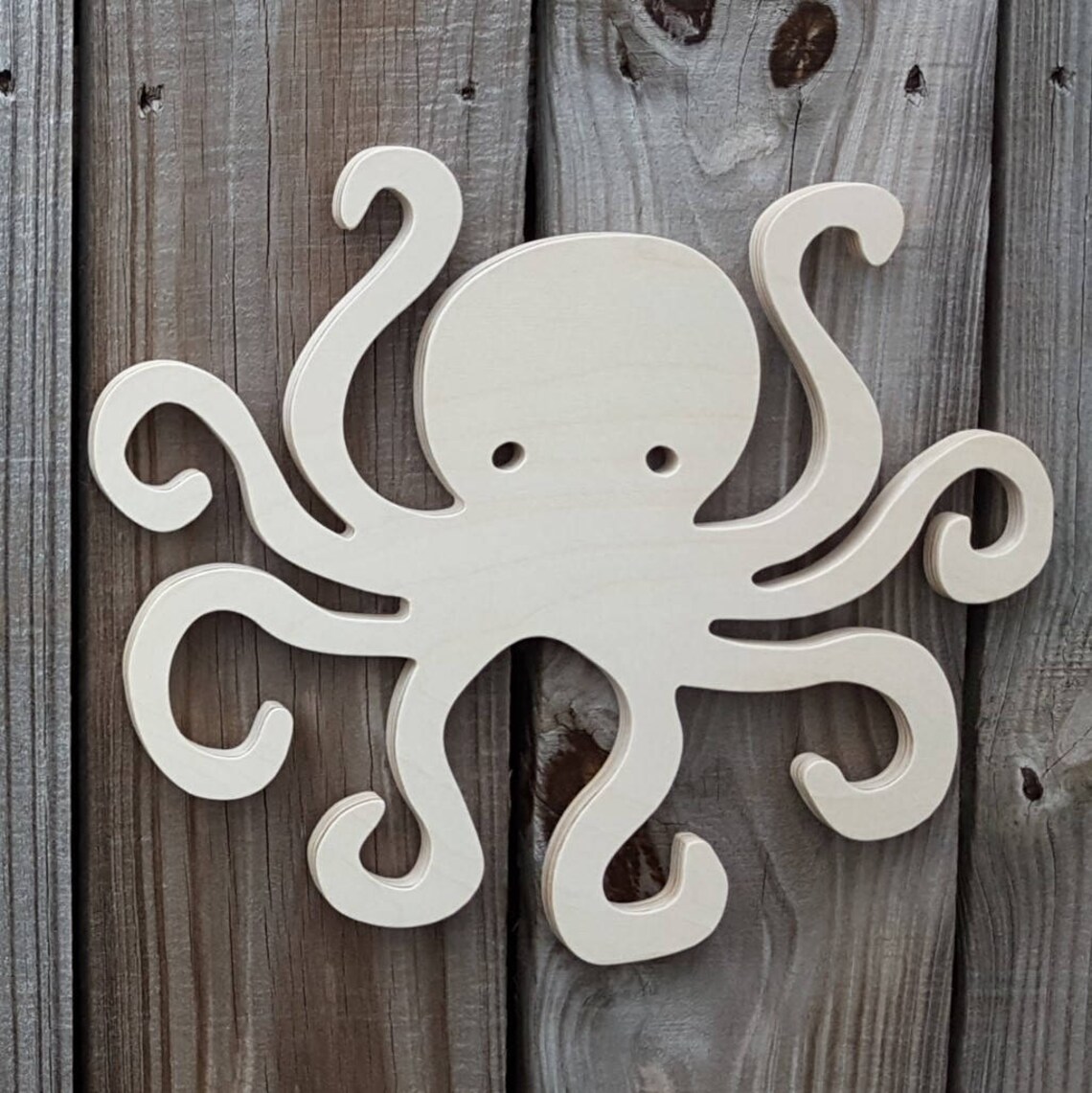 Octopus Shape- Octopus Wood Cutout- Nautical Nursery- Baby Room ...