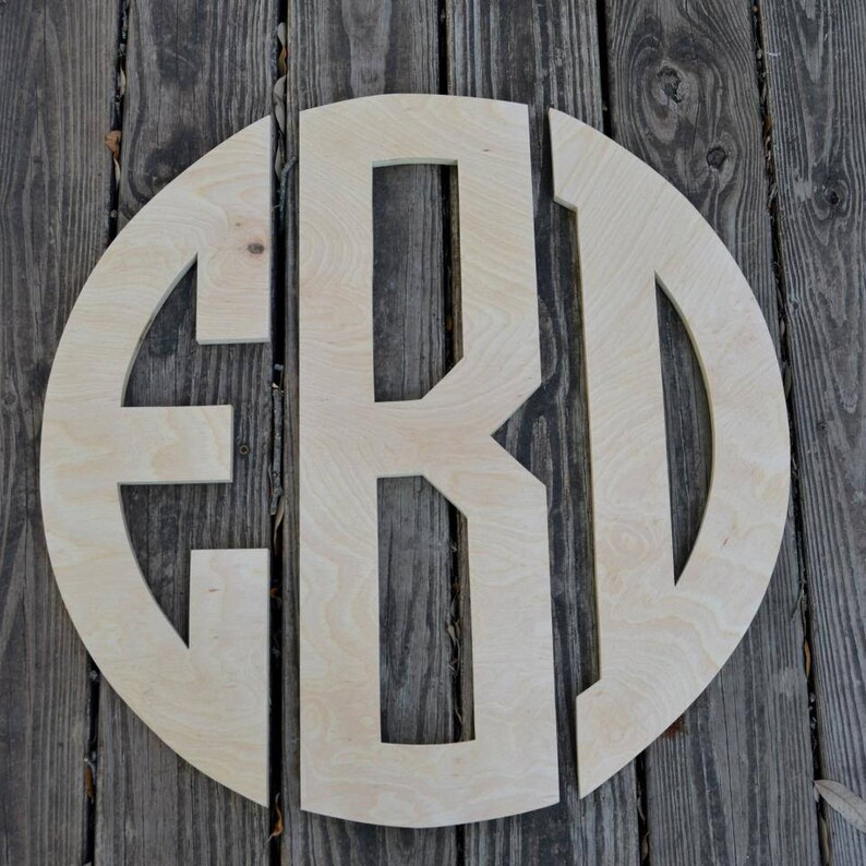 Wooden Initials Wooden Monogram Wall Hanging Nursery Sign | Etsy