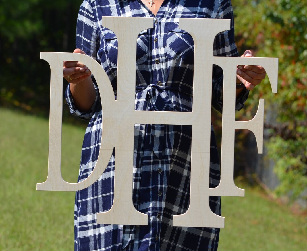 Wooden Monogram Initials, Wooden Initials Wall Hanging, Nursery Decor ...