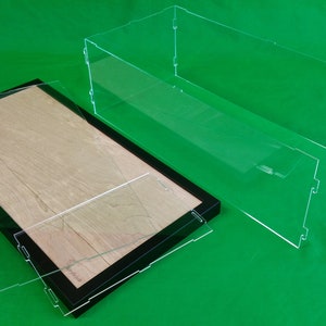 25"l X 16"w X 10"h Table Top Acrylic Display Case Black Frame Organizer ...