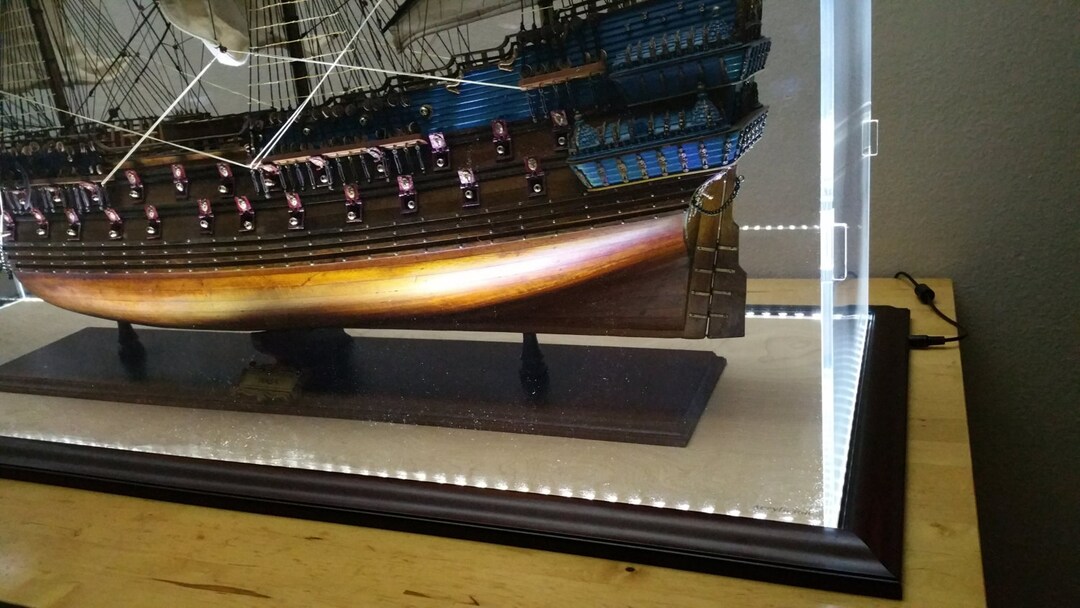 47 X 15 X 38 Inch Acrylic Table Top Display Case LED Lights for Tall ...