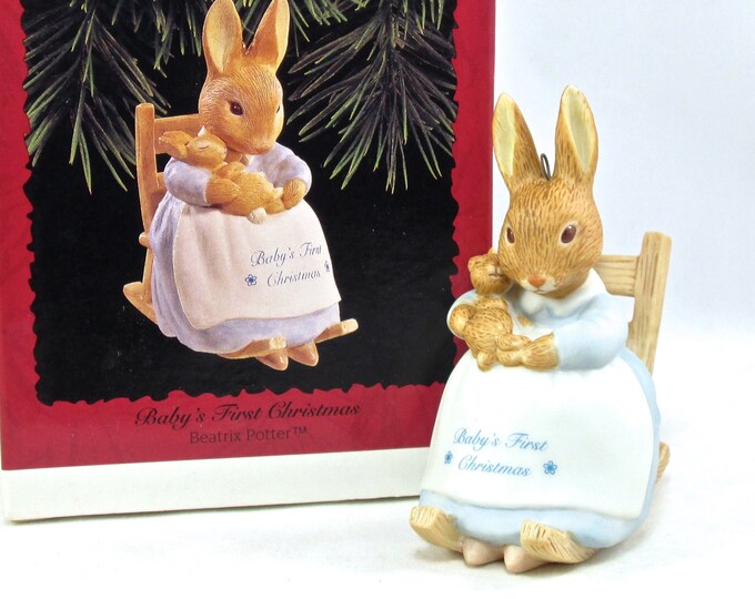1996 Hallmark Baby's First Christmas Ornament Beatrix Potter Peter ...