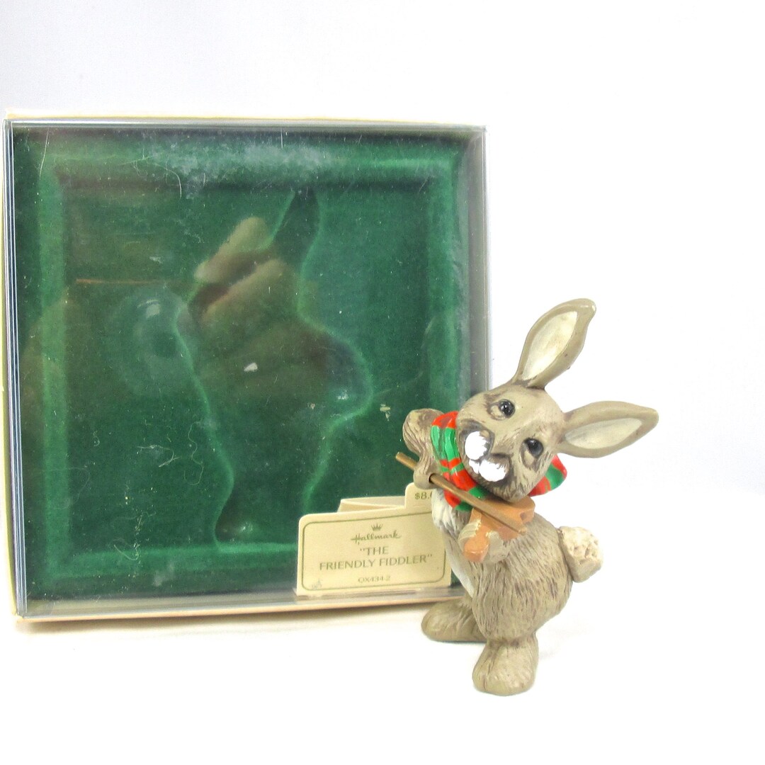 1981 Hallmark the Friendly Fiddler Keepsake Ornament Rabbit Playing ...