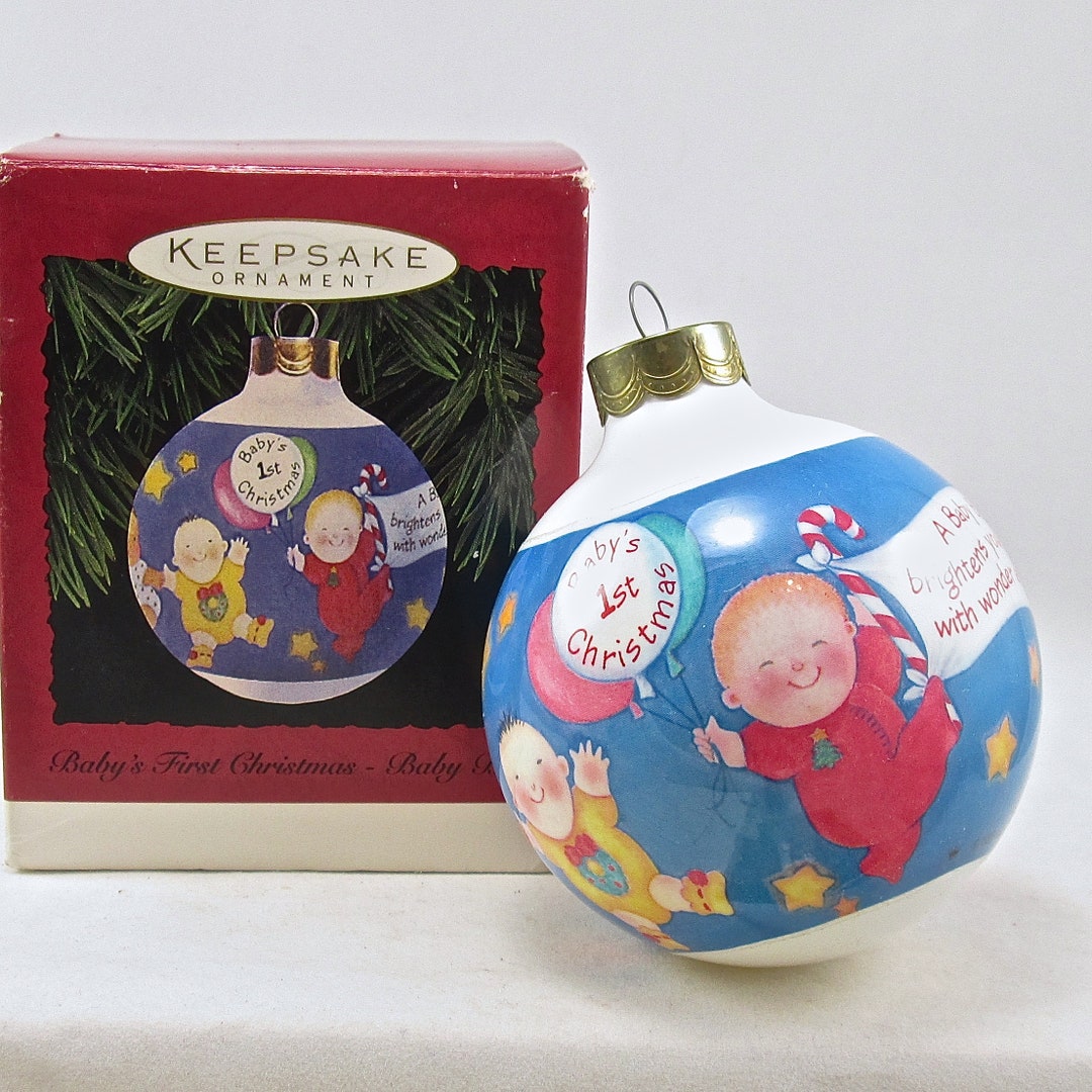 1995 Hallmark Baby s First Christmas Ornament Boy Keepsake Glass Ball Bulb Vintage Baby Boy 1st Son Mint in Box Etsy