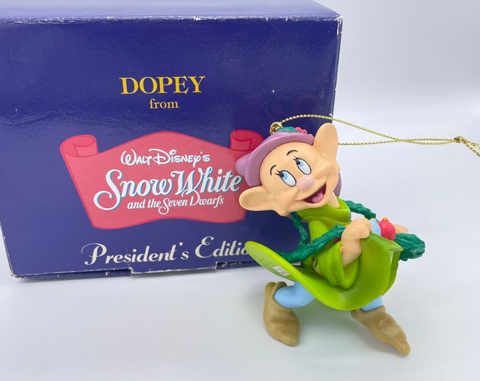 Grolier Dopey President's Edition Ornament Disney Scholastic Snow White ...