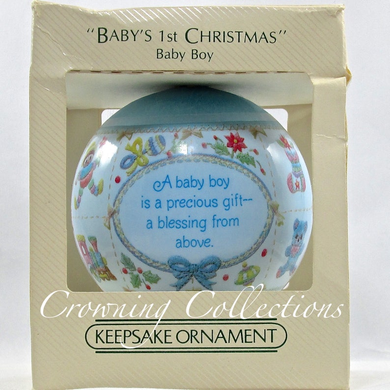 1982 Hallmark Baby's First Christmas Ornament Boy Satin - Etsy