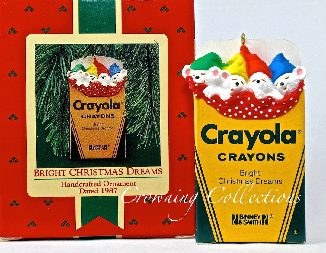 1987 Hallmark Crayola Crayons Bright Christmas Dreams Keepsake Ornament ...