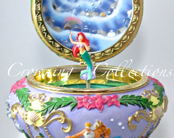 Disney the Little Mermaid Ariel Round Music Box Circular Jewelry Box ...