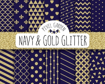 Black and Gold Glitter Digital Paper Pack. Quatrefoil | Etsy