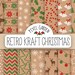Rustic Christmas Digital Paper. Red, Green Kraft Christmas Scrapbook ...