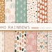 Boho Seamless Digital Paper. Boho Rainbow Scrapbook Paper. Polka Dot ...