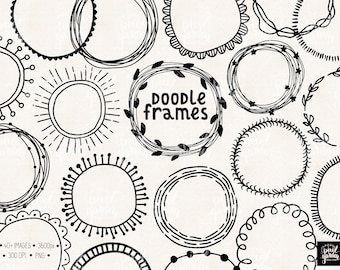 Doodle Frames Clipart. Hand Drawn Frames Clipart. Photo Borders, Frames ...