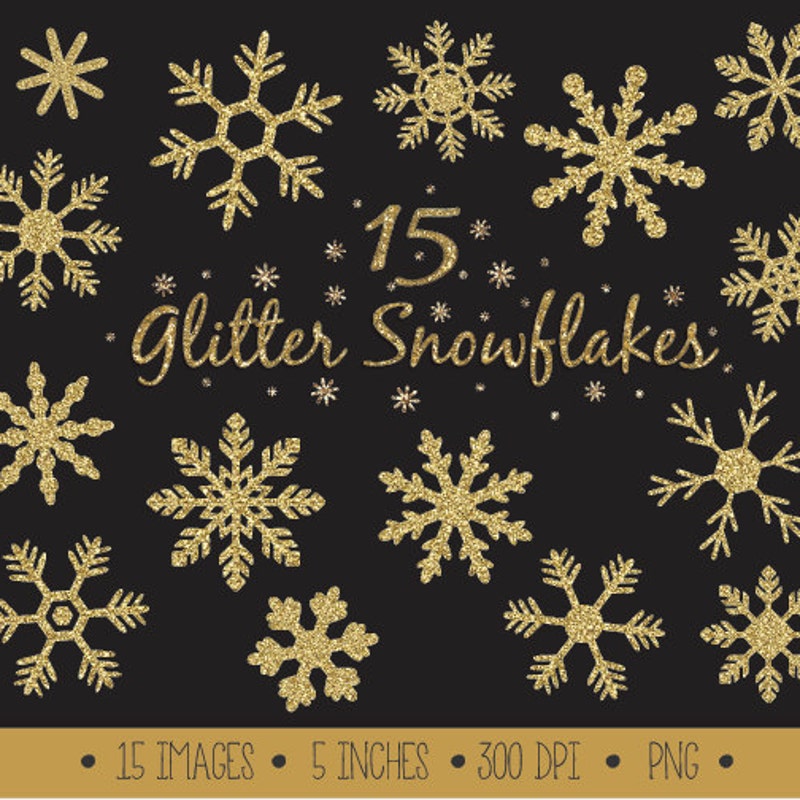Snowflakes Clipart - Etsy