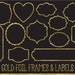Gold Frames Clipart. Gold Foil Labels Clip Art. Metallic Glitter ...