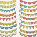 Bunting Banner Clip Art. Hand Drawn Birthday Bunting Banner. Doodle ...