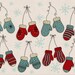 Hand Drawn Mittens Clipart. Doodle Winter Clothing Illustrations. Red ...