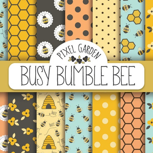Bee Digital Paper. Honeycomb Scrapbook Paper. Bumble Bee - Etsy