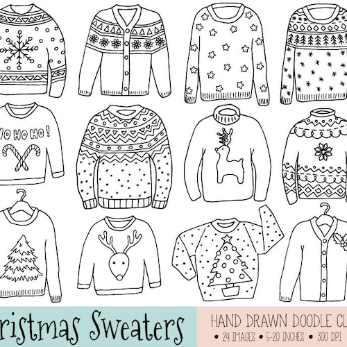 Ugly Christmas Sweater Clipart-commercial Use-digital Clip Art | Etsy