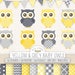 Baby Owl Clip Art. Nursery, Yellow, Gray Baby Shower Clipart. Baby Boy ...
