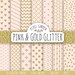 Pink and Gold Glitter Digital Paper. Gold Sparkle Scrapbooking | Etsy