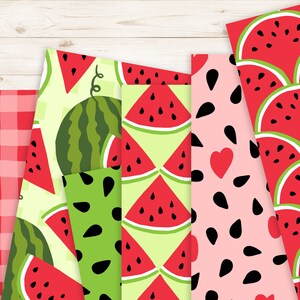 Watermelon Digital Paper. Summer Scrapbooking Paper. Seamless ...