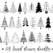 Doodle Christmas Tree Clip Art. Hand Drawn Christmas Tree Illustrations ...