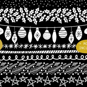 Christmas Borders Clip Art. Scandi, Nordic Digital Ribbon Clipart ...