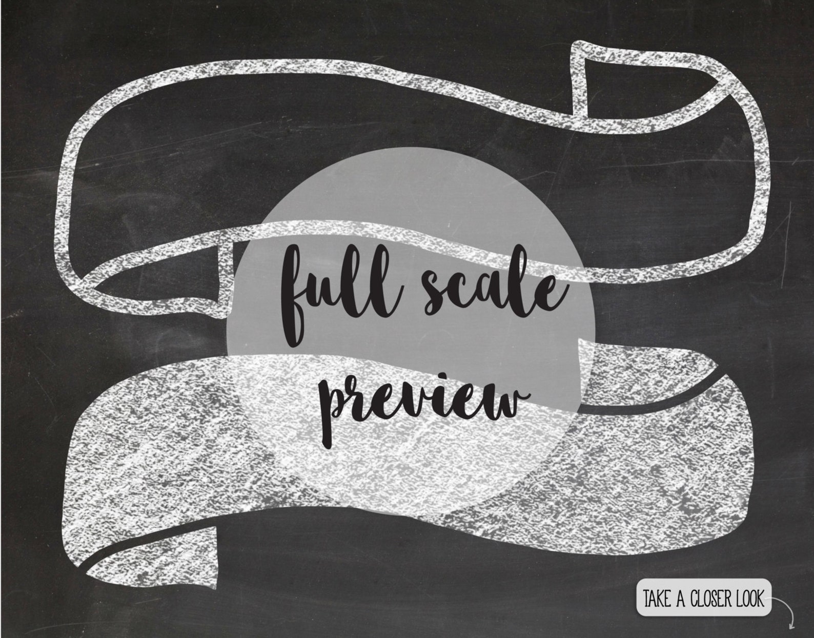Chalkboard Banners Clip Art. Hand Drawn Ribbon Chalk Banners. - Etsy