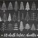 Chalk Christmas Tree Clipart. Hand Drawn Chalkboard Christmas Doodles ...