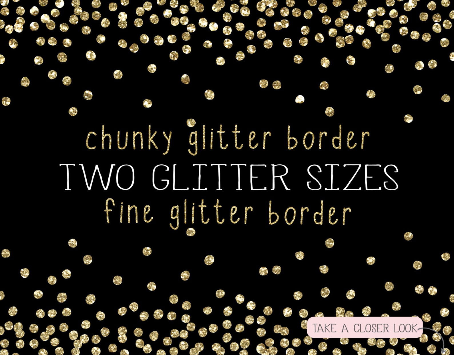 Glitter Confetti Border Clipart. Gold & Silver Confetti - Etsy