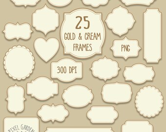 Black Frames Clip Art Set. Digital Tags Labels Borders in | Etsy