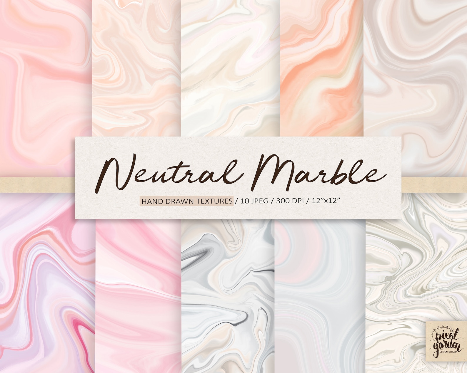 Minimalist Marble Texture Digital Paper. Neutral Marbled - Etsy