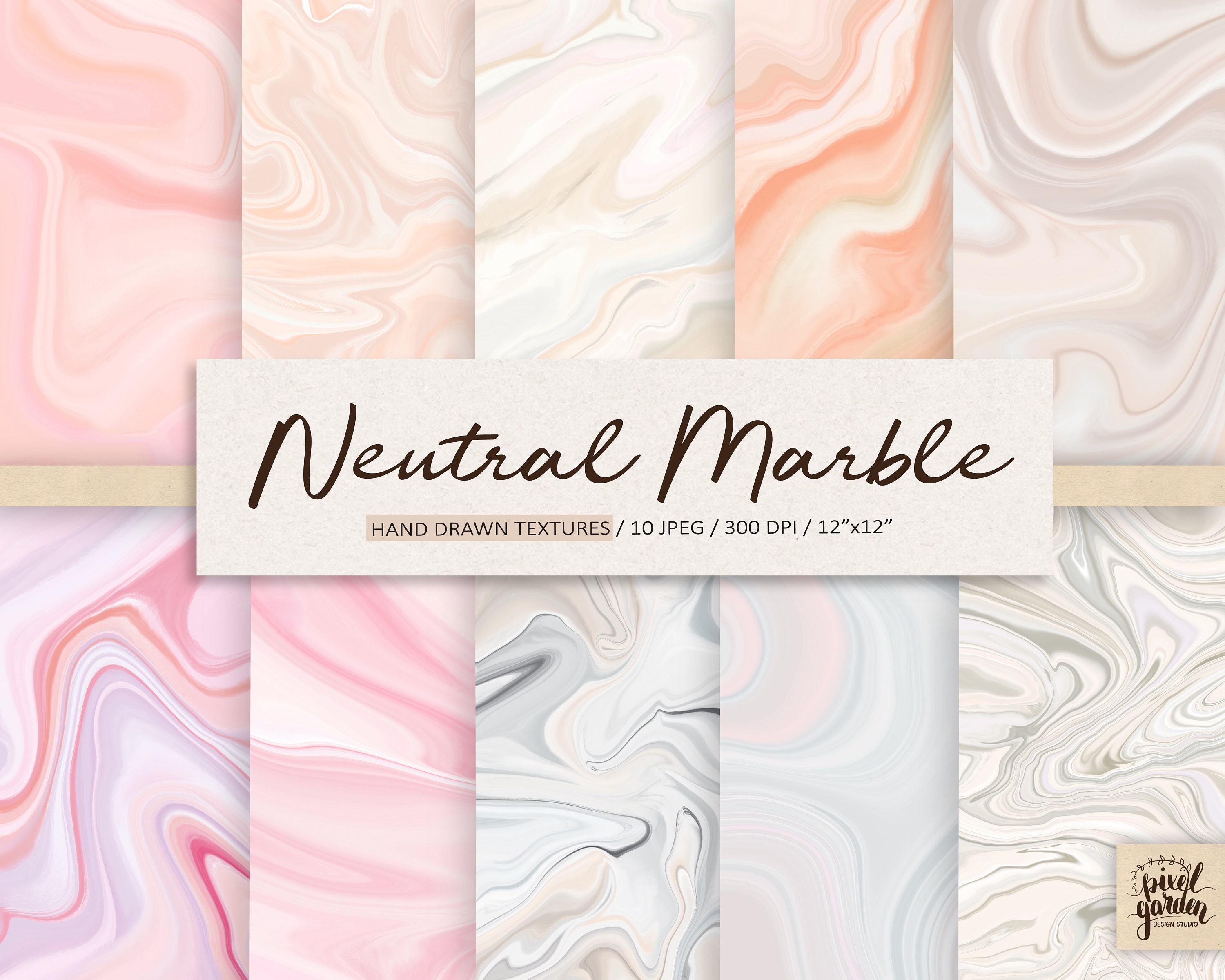 Minimalist Marble Texture Digital Paper. Neutral Marbled - Etsy
