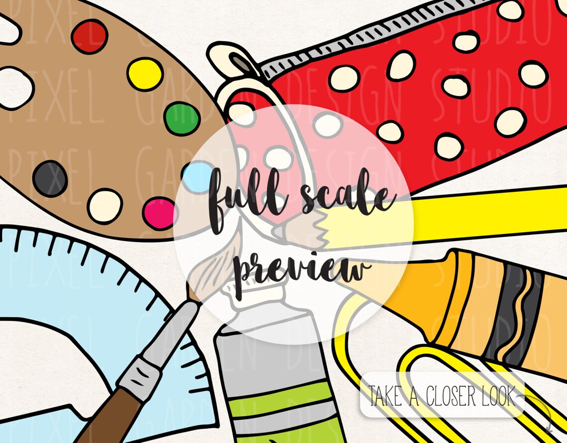 Back To School Clipart. Hand Drawn School Clip Art. Office | Etsy