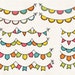 Bunting Banner Clip Art. Hand Drawn Birthday Bunting Banner. Doodle ...