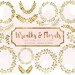 Gold Wreaths & Laurels Clip Art. Gold Foil Floral Elements Clip Art ...
